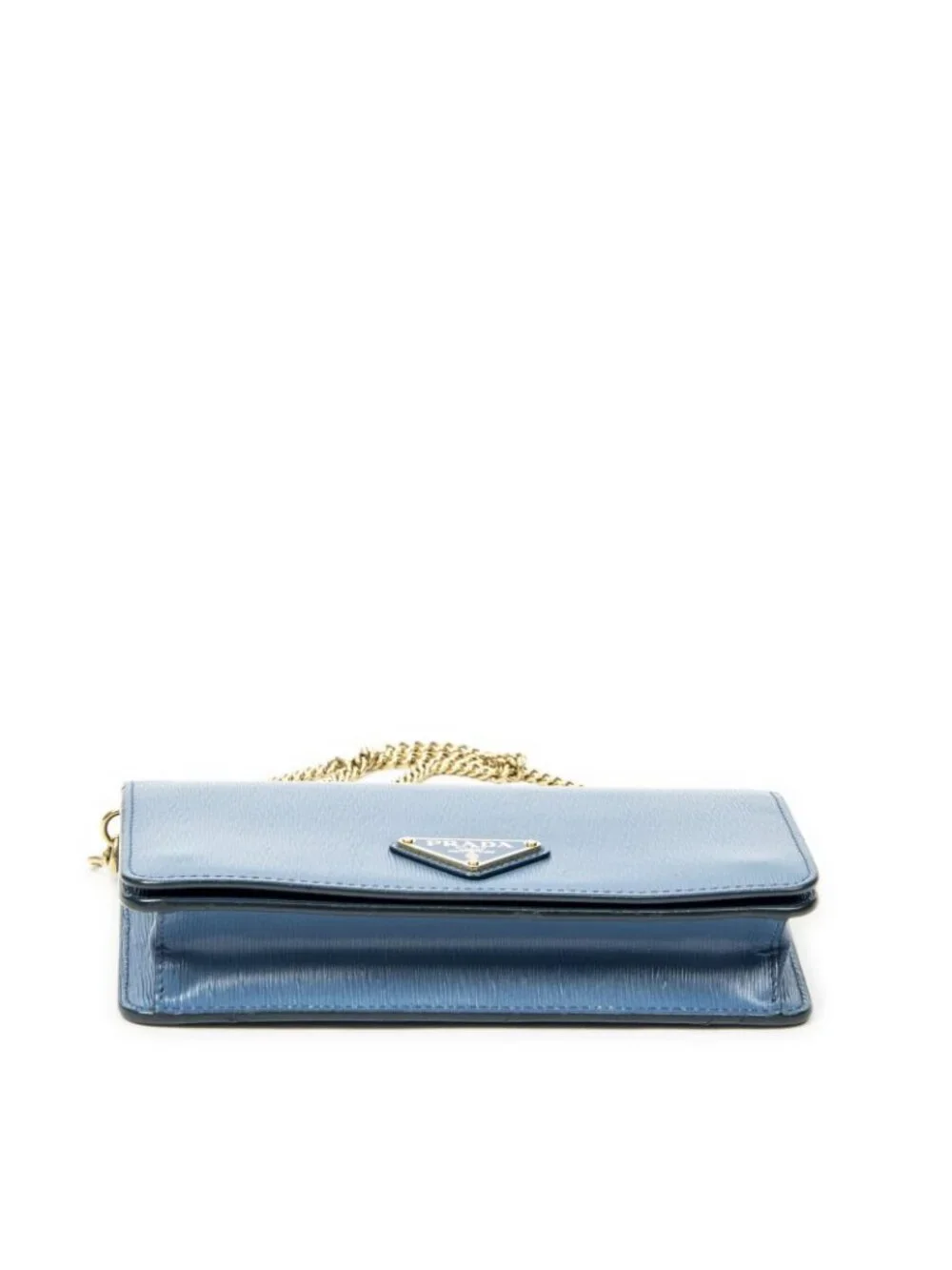 Prada | Bags | Prada Chain Wallet Blue Vitello Move | Poshmark